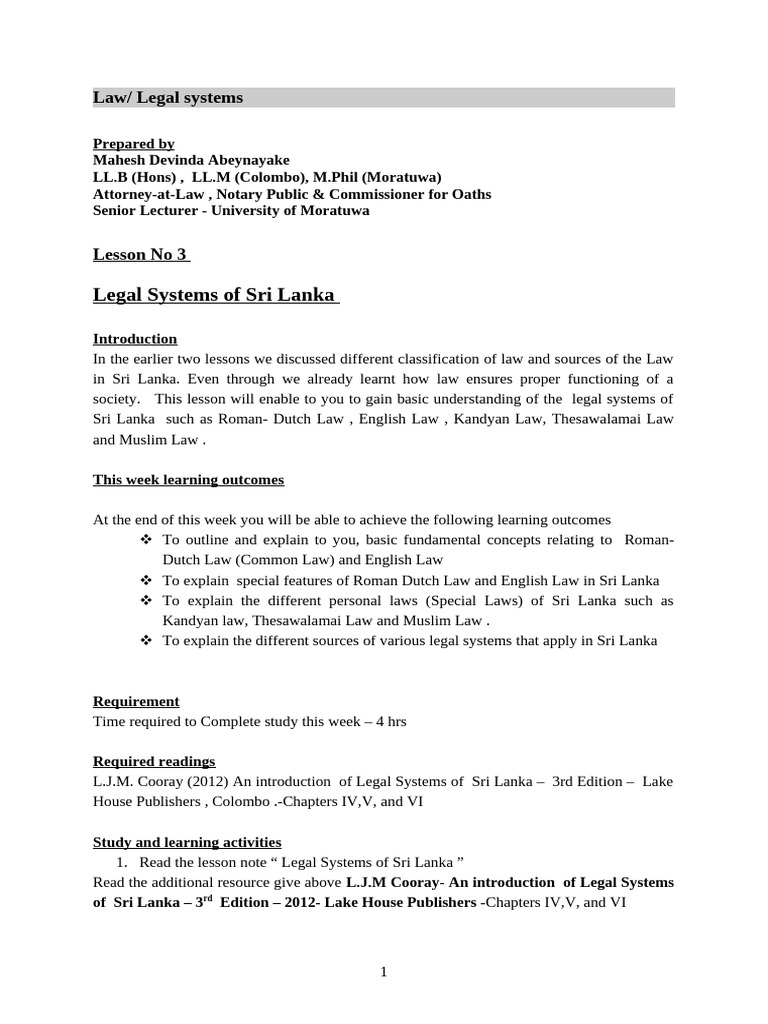 Law lesson 3- Legal systems | PDF | English Law | Sharia