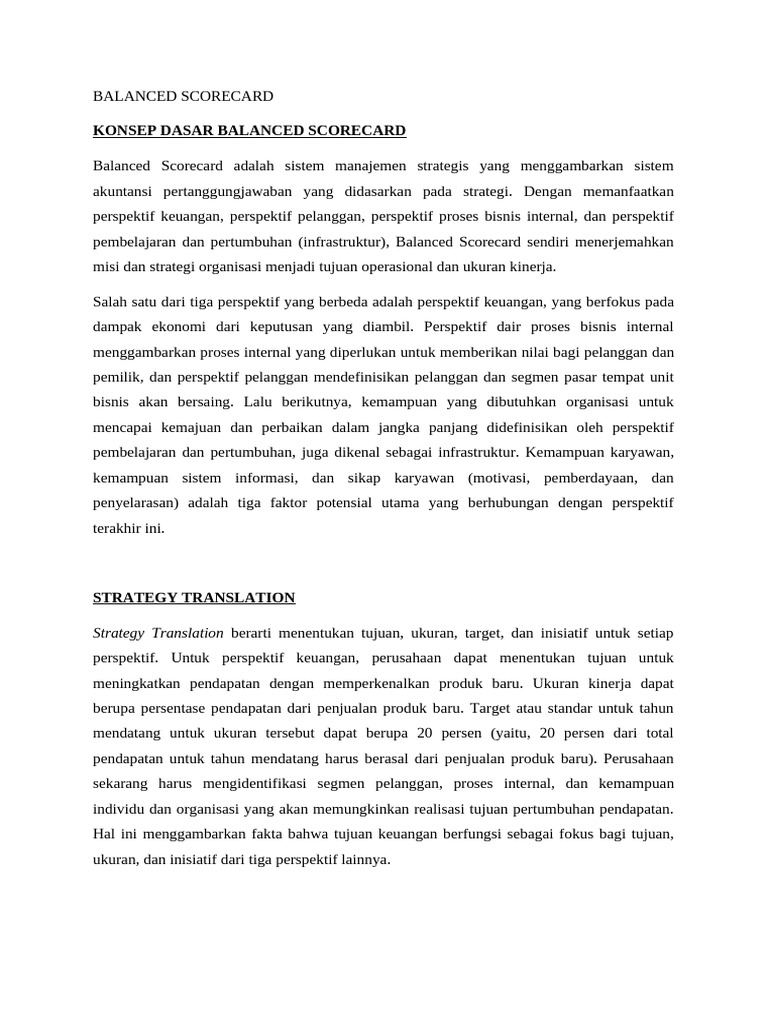 Panduan Lengkap Balanced Scorecard | PDF