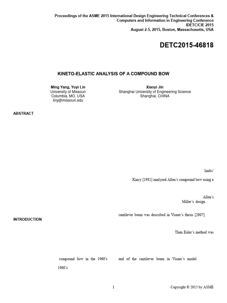 Kineto_Elastic_Analysis_of_a_Compound_Bo | PDF | Bow And Arrow | Beam ...