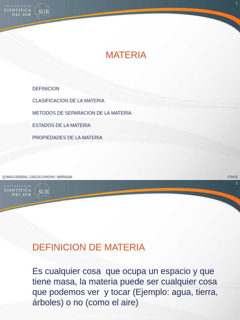 Clasificación y Propiedades de la Materia | PDF | Sustancias químicas ...