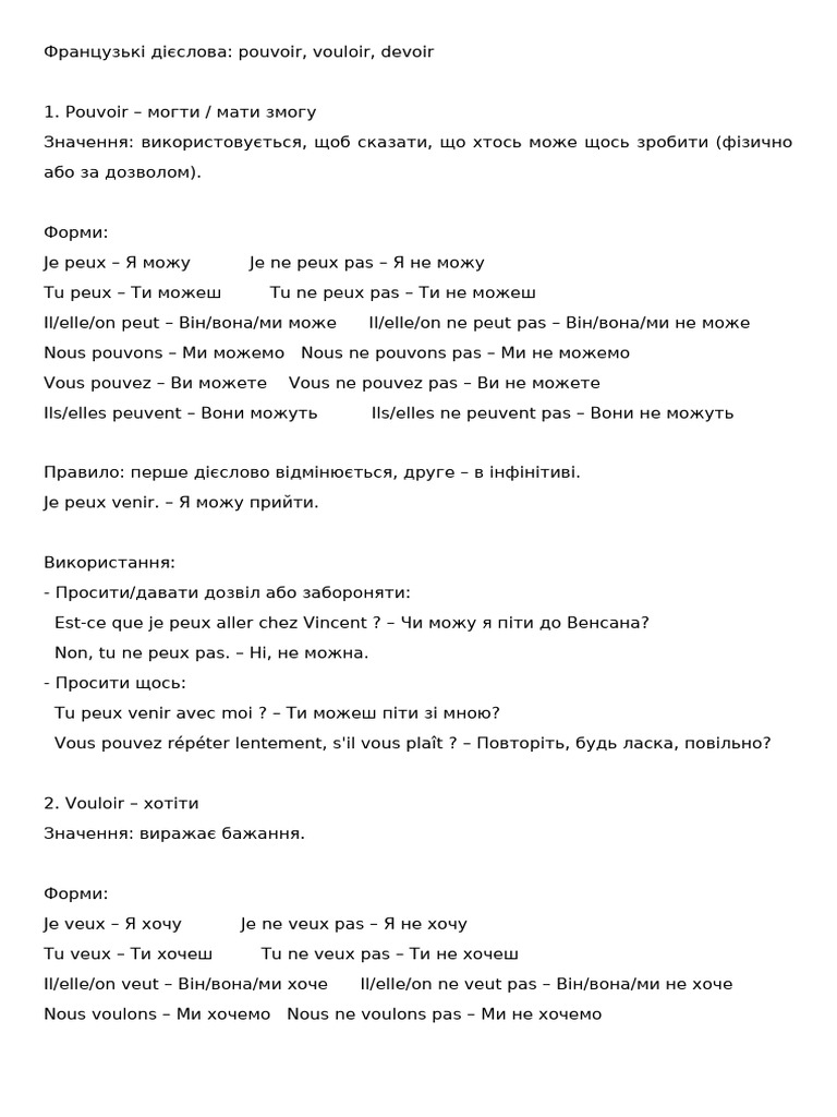 French Verbs Explanation | PDF