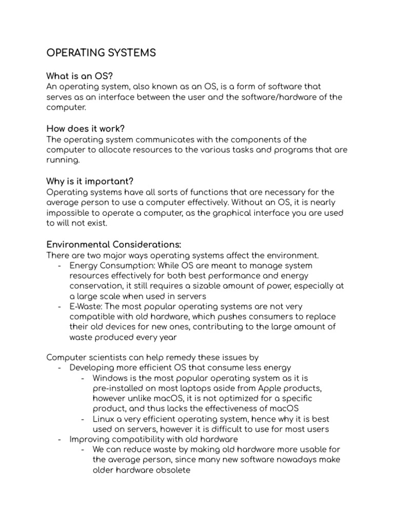 Operating System Handout | PDF | Operating System | Graphical User Interfaces