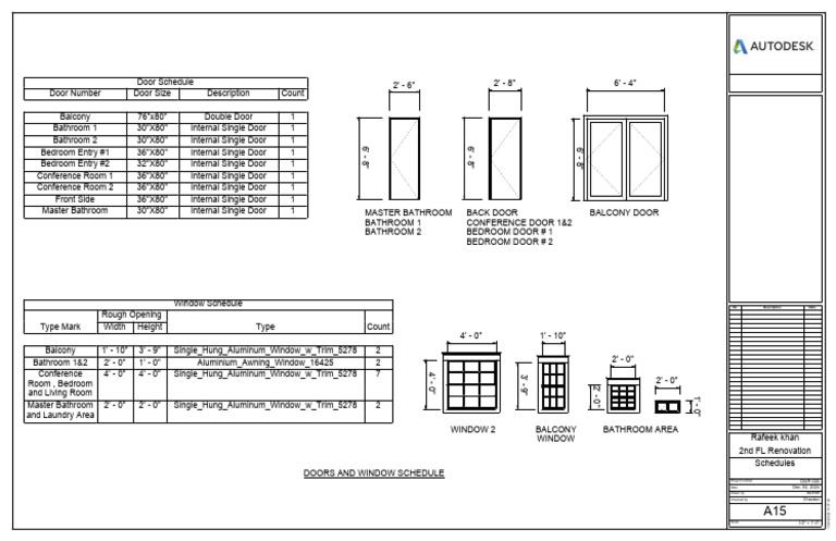 Stone Avenue Office Door and Window Schedule | PDF | Room | Home