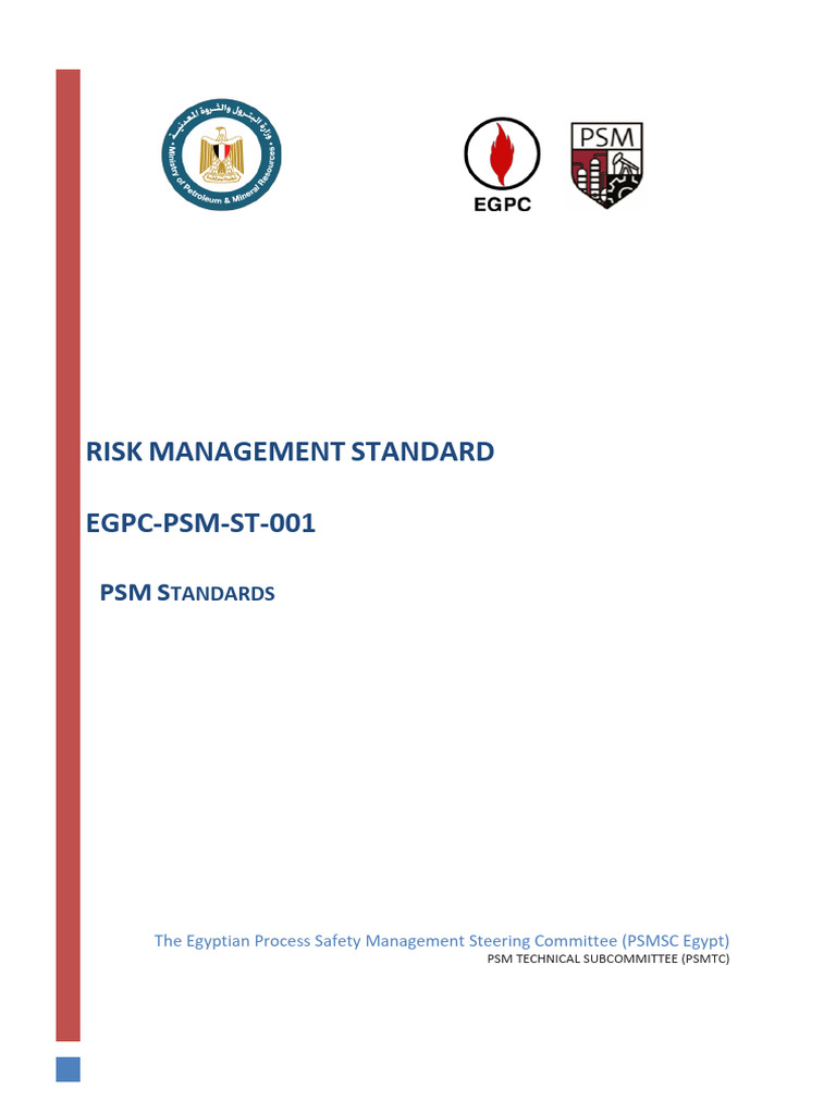 EGPC PSM ST 001 Risk Management Standard 1 | PDF | Risk | Risk Assessment
