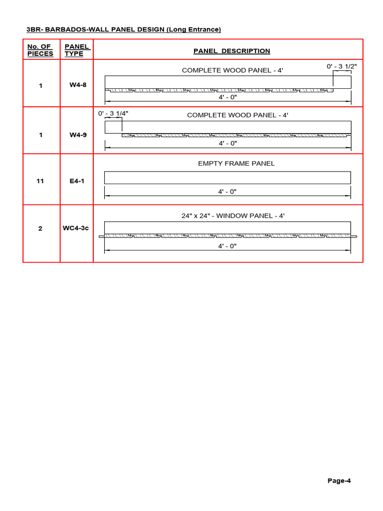 3br 2b Wall Pannel Design Table 0001 | PDF
