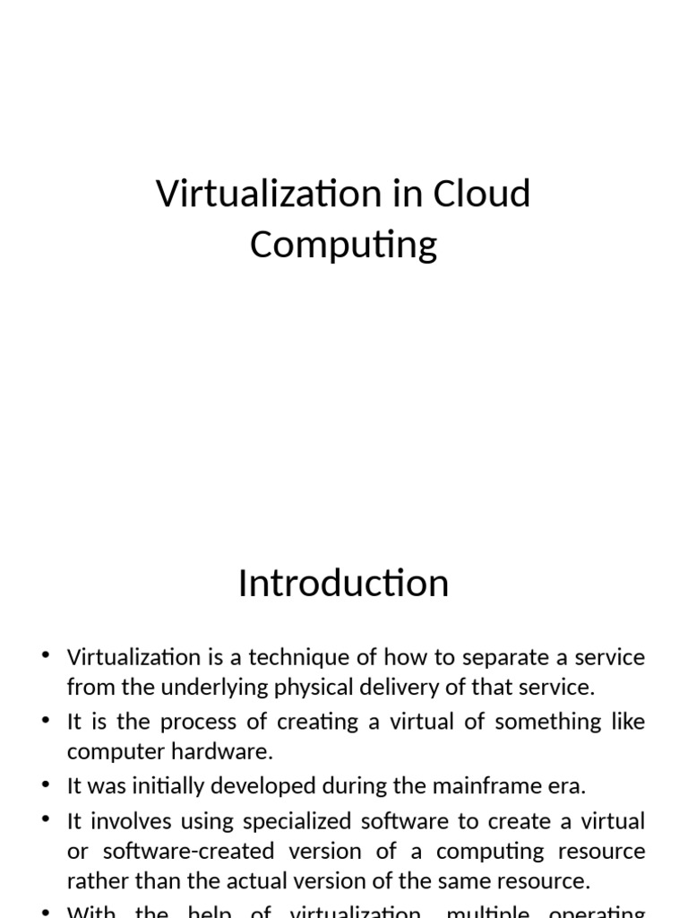 Chapter 4 Virtualization in Cloud Computing | PDF | Virtualization | Cloud Computing
