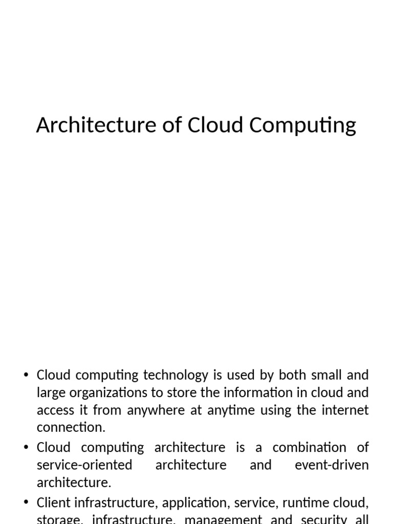 Chapter 2 Architecture Of Cloud Computing Pdf Cloud Computing Client Server Model