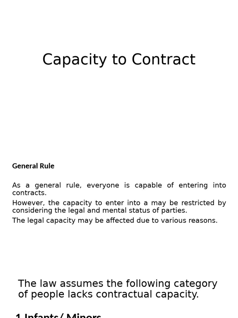 Understanding Contractual Capacity Limits | PDF | Private Law | Common Law