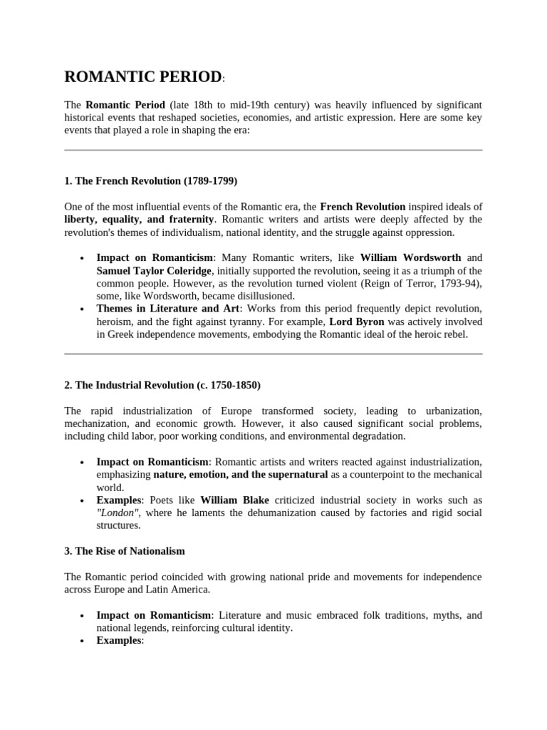 Assignment Romantic Period Music Department | PDF | Romanticism ...