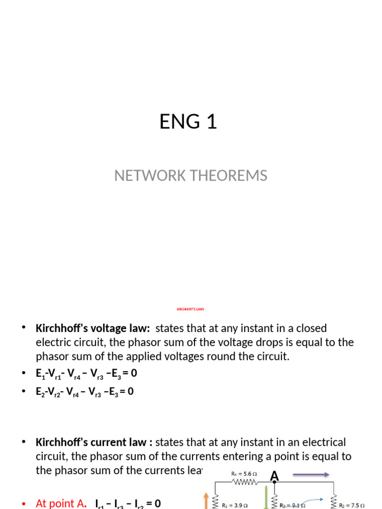 ENG 1 NETWORK THEOREMS and Delta-Star Star Delta Conversions | PDF ...