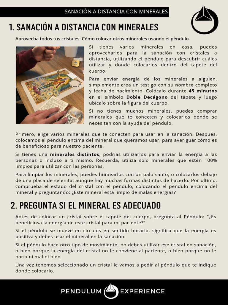 Sanacion Con Minerales A Distancia Por Pendulum Experience | PDF | Péndulo
