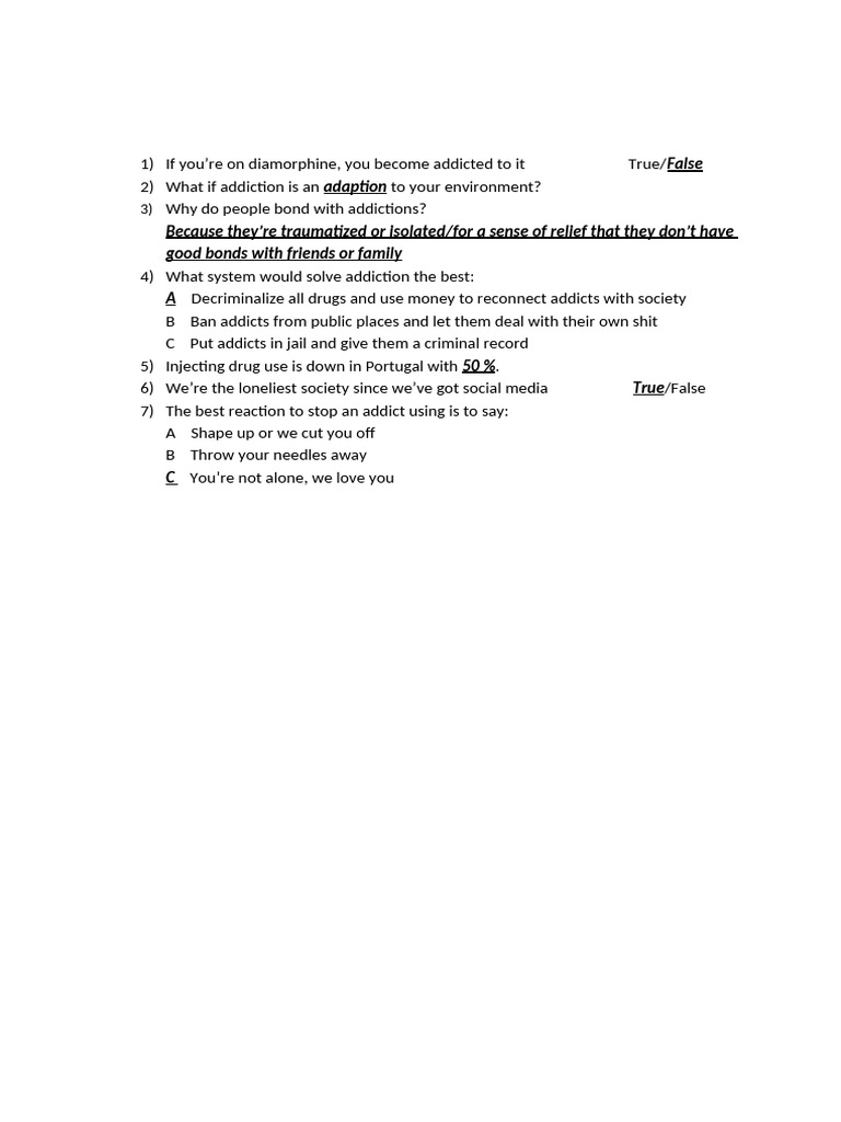 Ted Talk Addiction | PDF