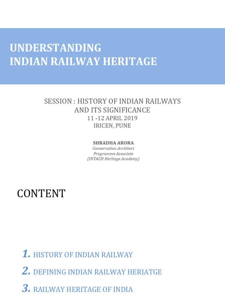 3 Presentation Shradha Arora IRICEN 2019 | PDF | Rail Transport | Train