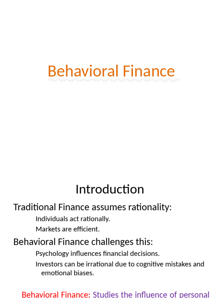 Understanding Behavioral Finance Insights | PDF | Behavioral Economics ...