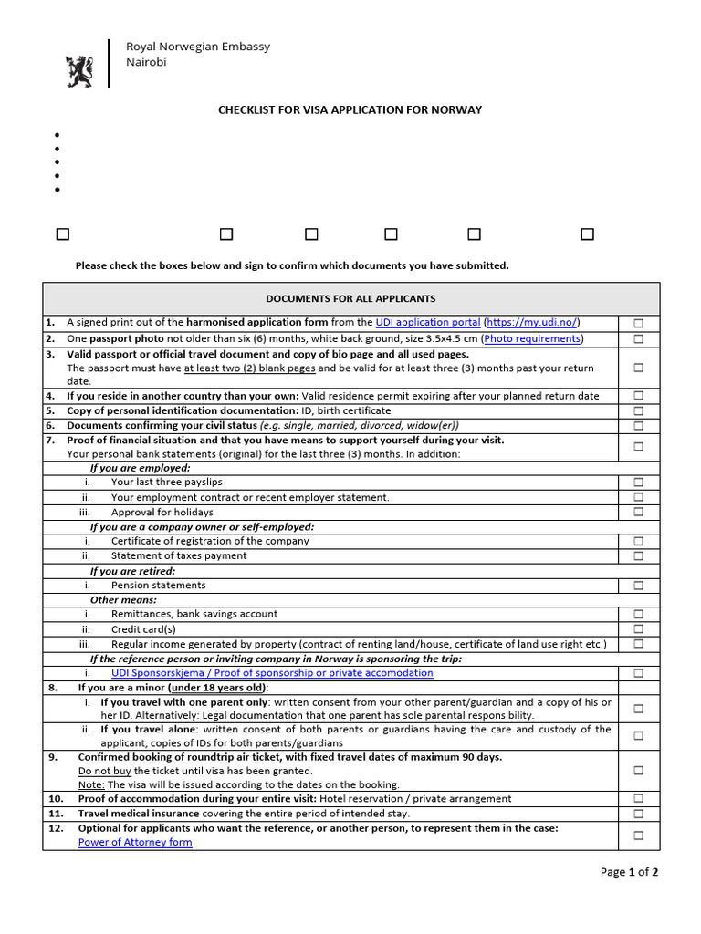 Checklist For Schengen Visa - Nigeria | PDF | Identity Document | Travel Visa