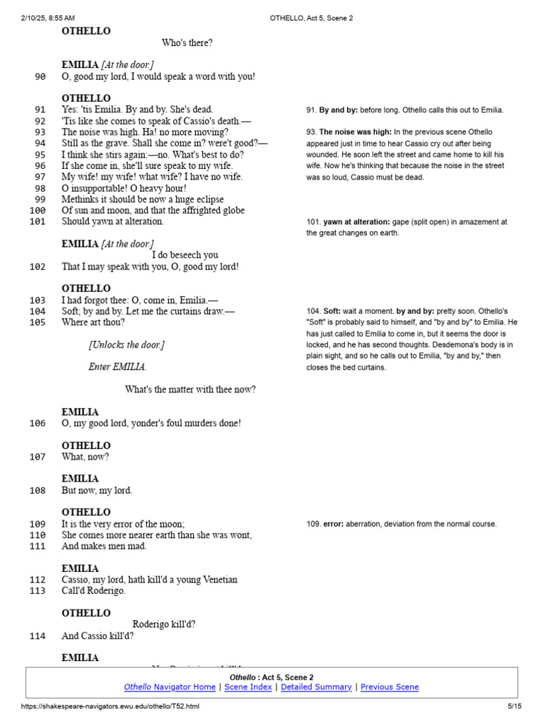 OTHELLO, Act 5, Scene 2 PT 2 | PDF | Othello | Iago