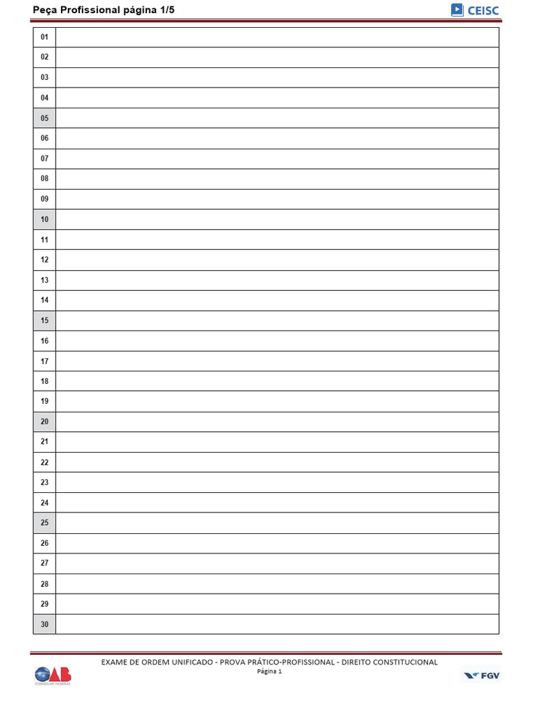 Folha Padrão FGV Com Linhas | PDF