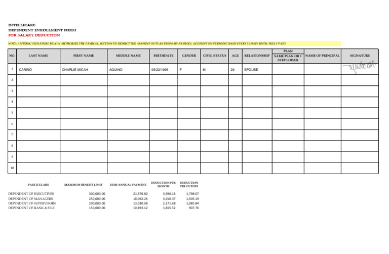 Dependent Enrollment Form With ATD - 240905 - 184916 | PDF
