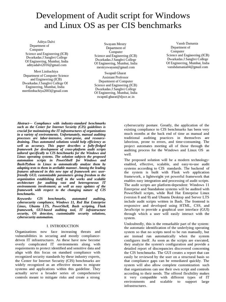 Development of Audit Script For Windows | PDF | Computer Security ...