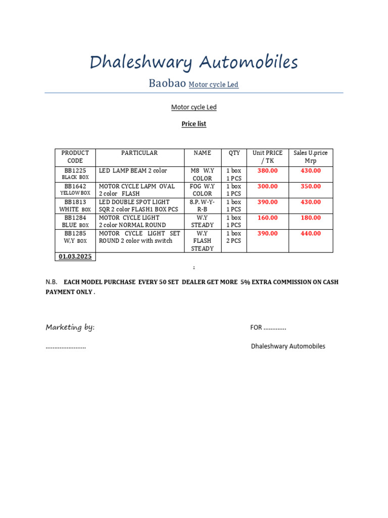 Led Price List | PDF