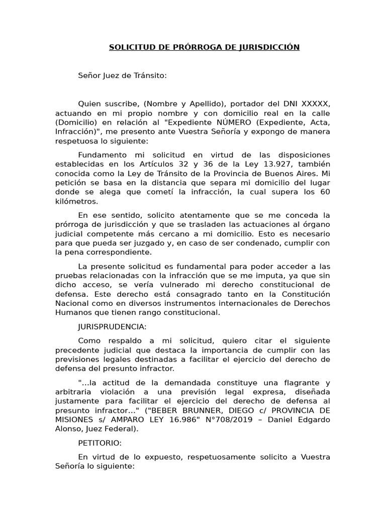 Prorroga de Jurisdiccion | PDF