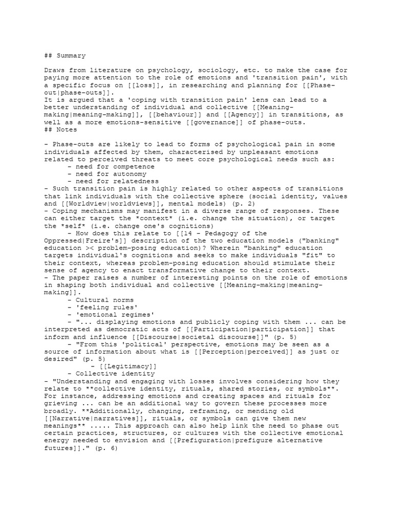 Emotions and Transition Pain in Phase-Outs | PDF | Emotions | Pain