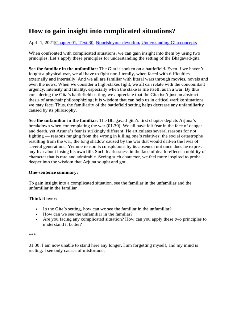 How to gain insight into complicated situations | PDF