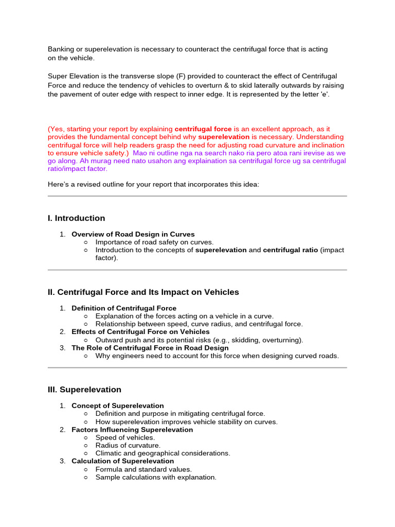 Superelevation and Impact Factor | PDF | Force | Weight