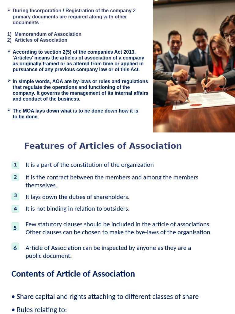 Introduction To Articles of Association | PDF | Articles Of Association ...