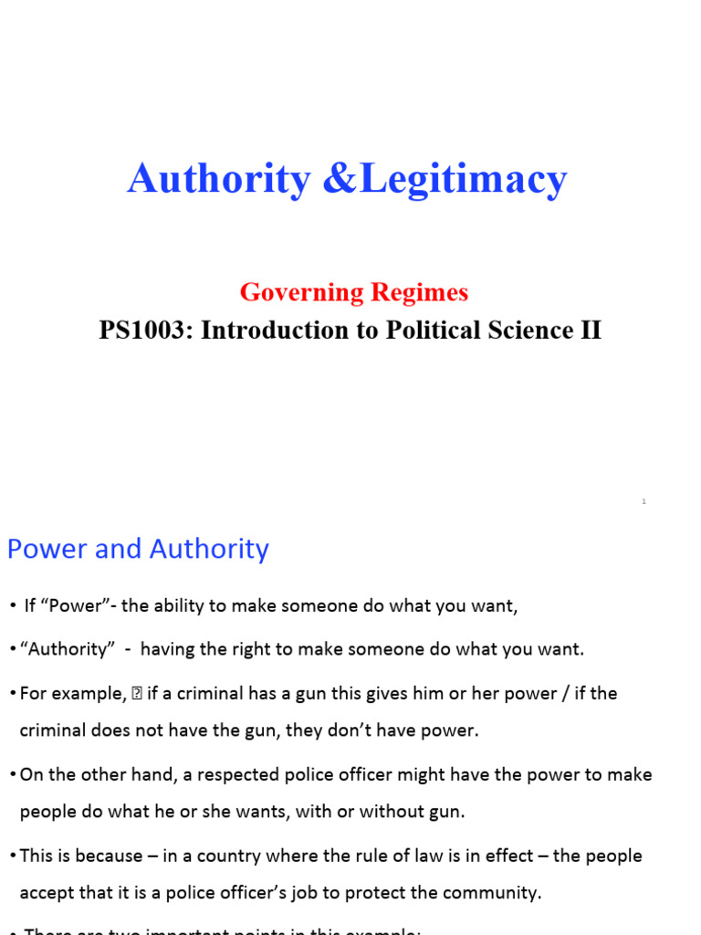 Authority and Legitimacy in Governance | PDF | Legitimacy (Political ...