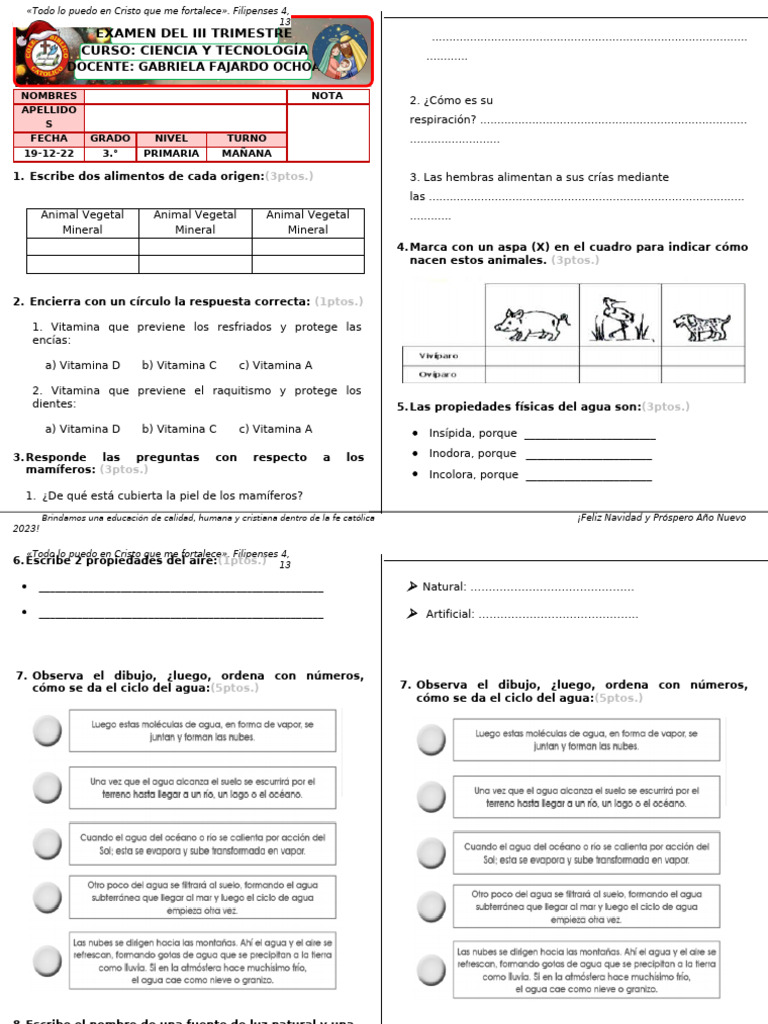 Examen de Ciencia y Tecnología | PDF