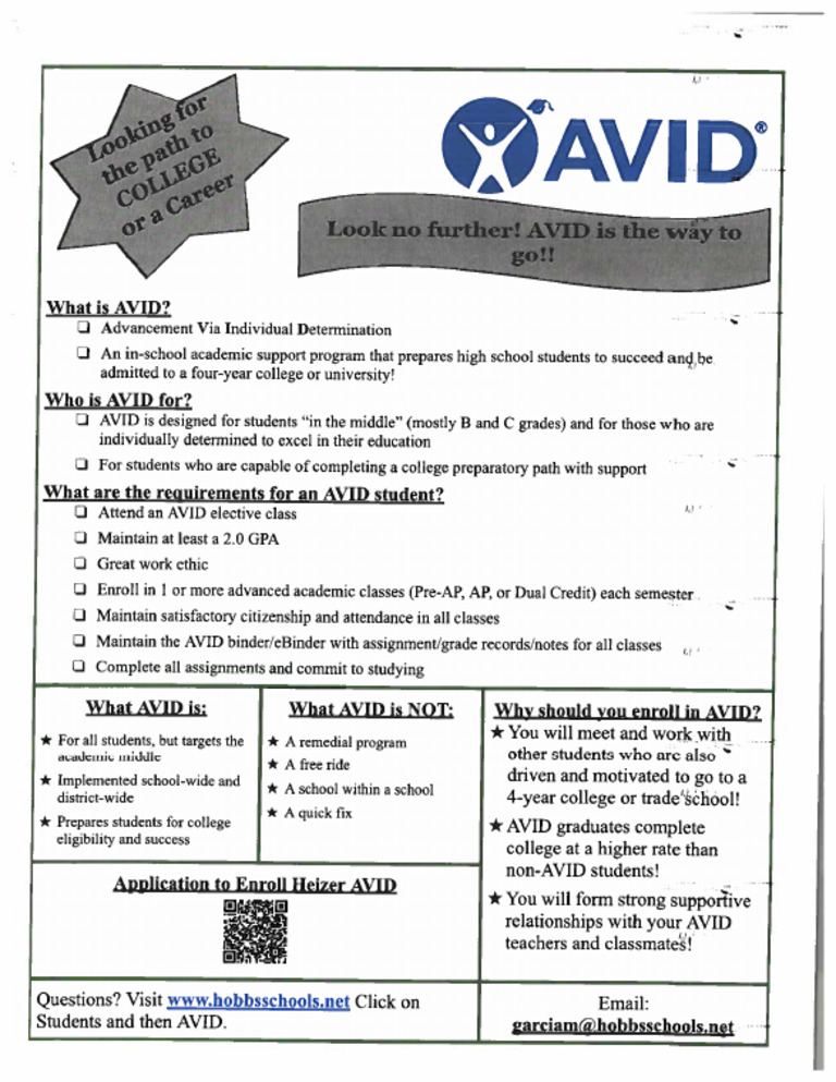 AVID Recruitment Flyer | PDF