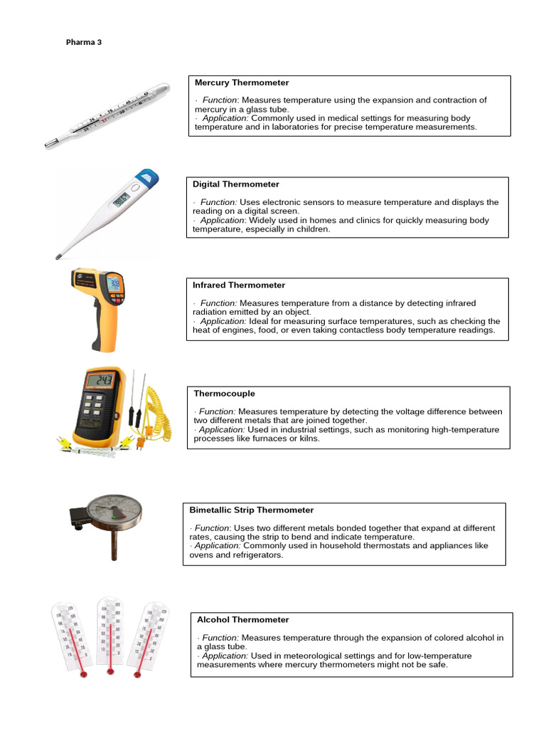 Types of Temperature Measuring Devices | PDF