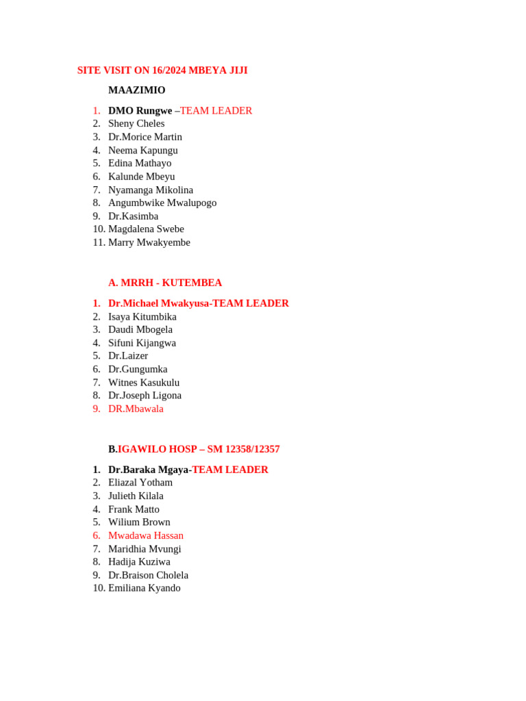 Site Visit Mbeya CC | PDF