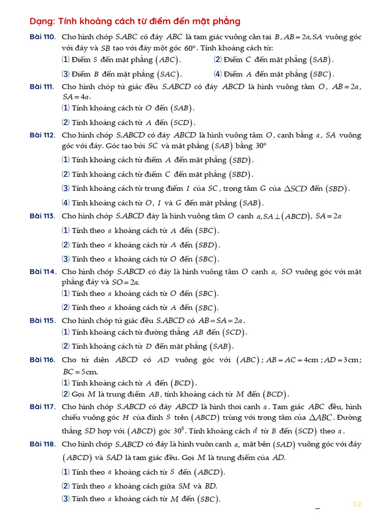 Bai Tap Khoang Cach.. | PDF
