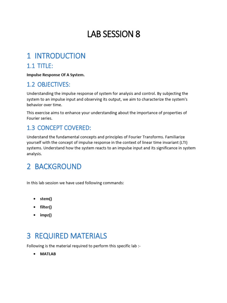 Lab Session 8 | PDF | Applied Mathematics | Signal Processing