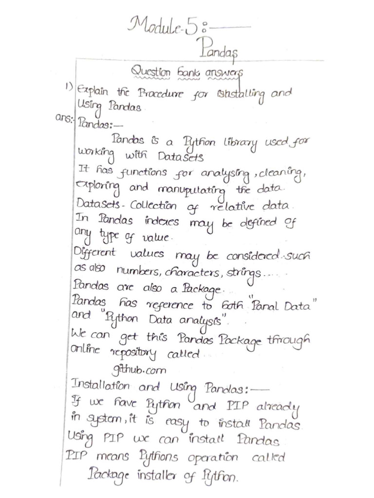 Ppds Module 5 Question Bank Answers | PDF