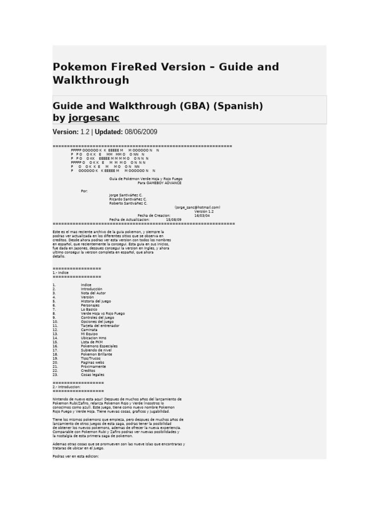 PKM Fire Red | PDF | Pokémon