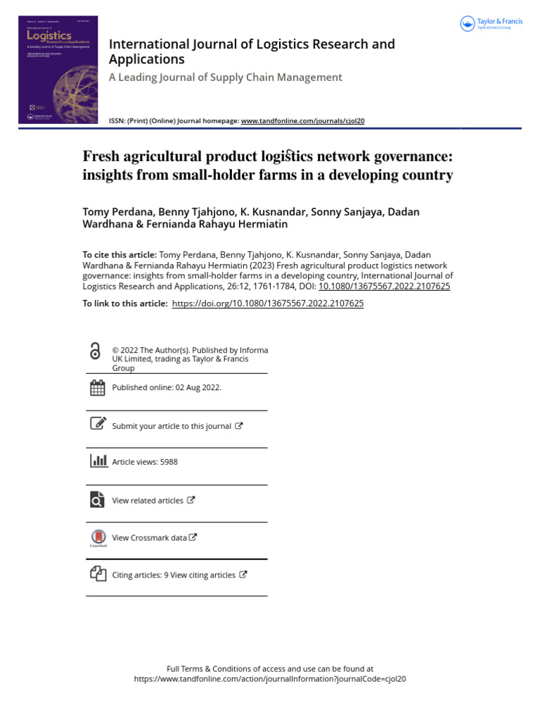 Fresh Agricultural Logistics Governance Insights | PDF | Supply Chain ...
