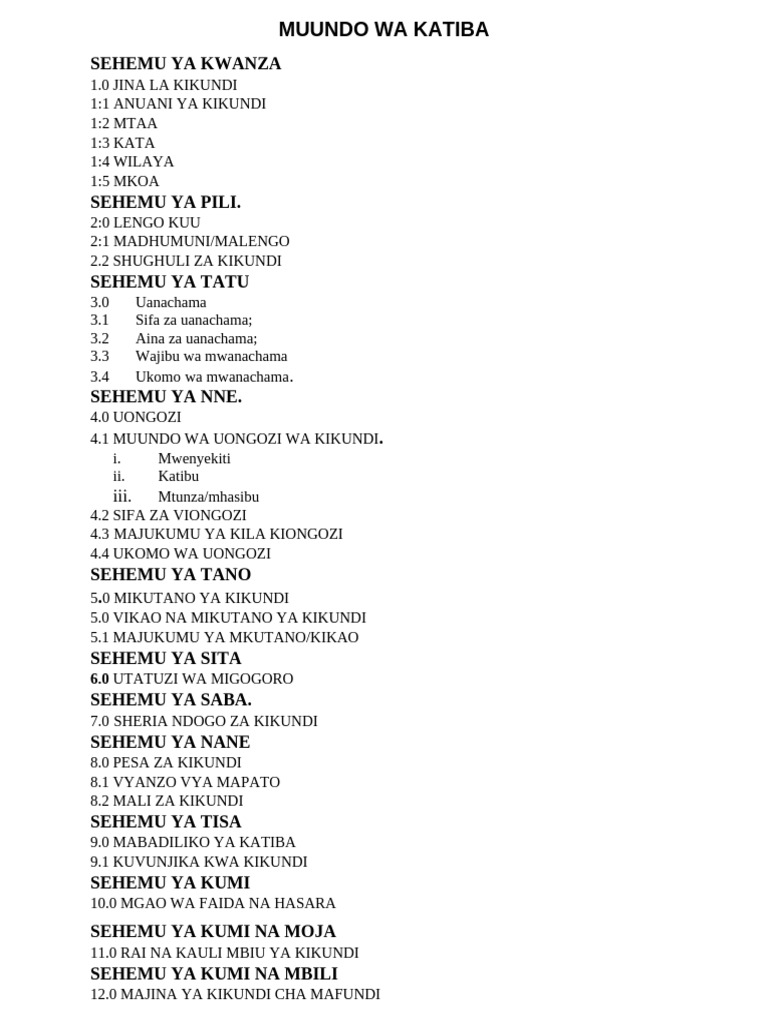 Muundo Wa Katiba | PDF