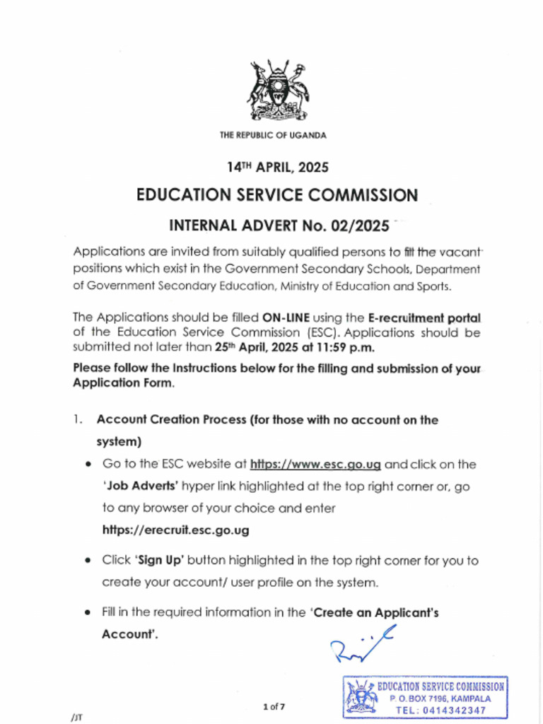 Internal Advert No.2 2025 | PDF