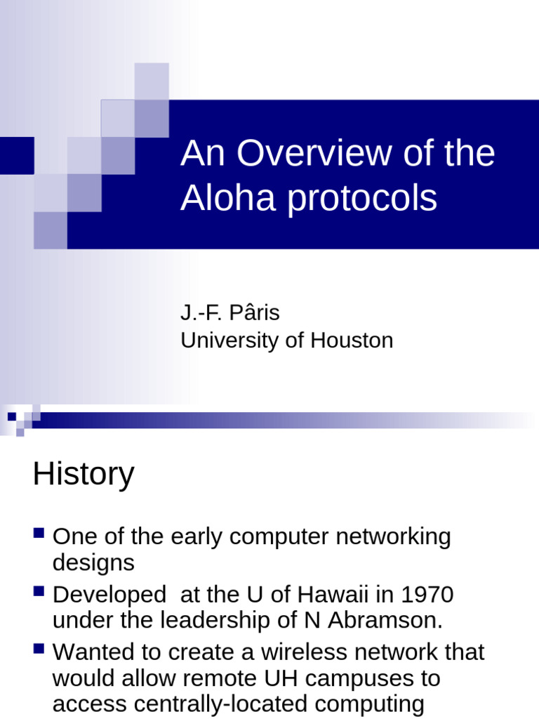 An Overview of The Aloha Protocols | PDF | Network Architecture ...