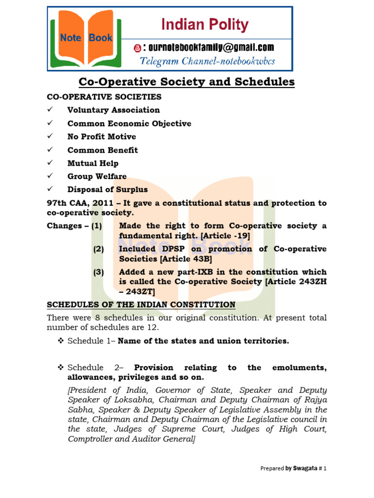 Overview of Indian Co-operative Societies | PDF | Government | Political Science