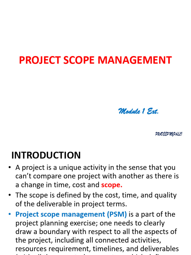 Project Scope Management | PDF | Project Management | Business