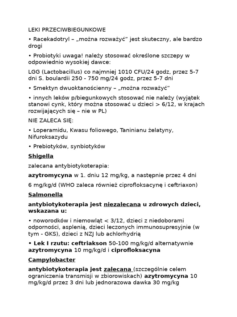 Leki Przeciwbiegunkowe | PDF