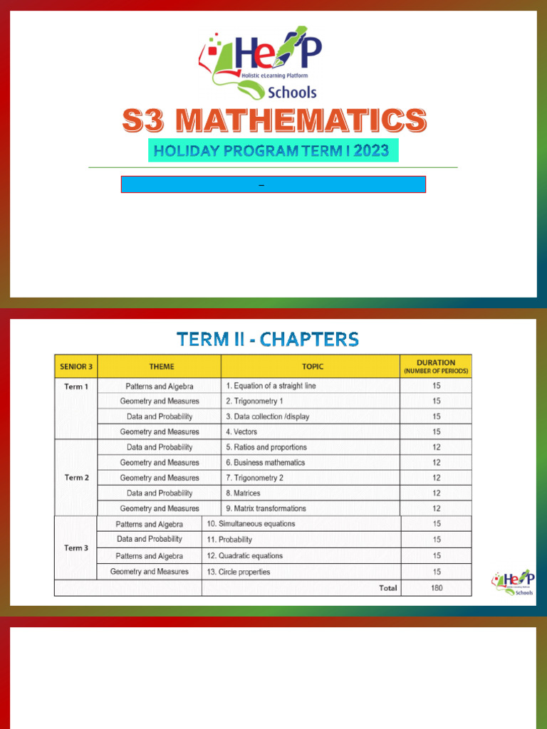 S3 Math Lesson 1, 2 | PDF
