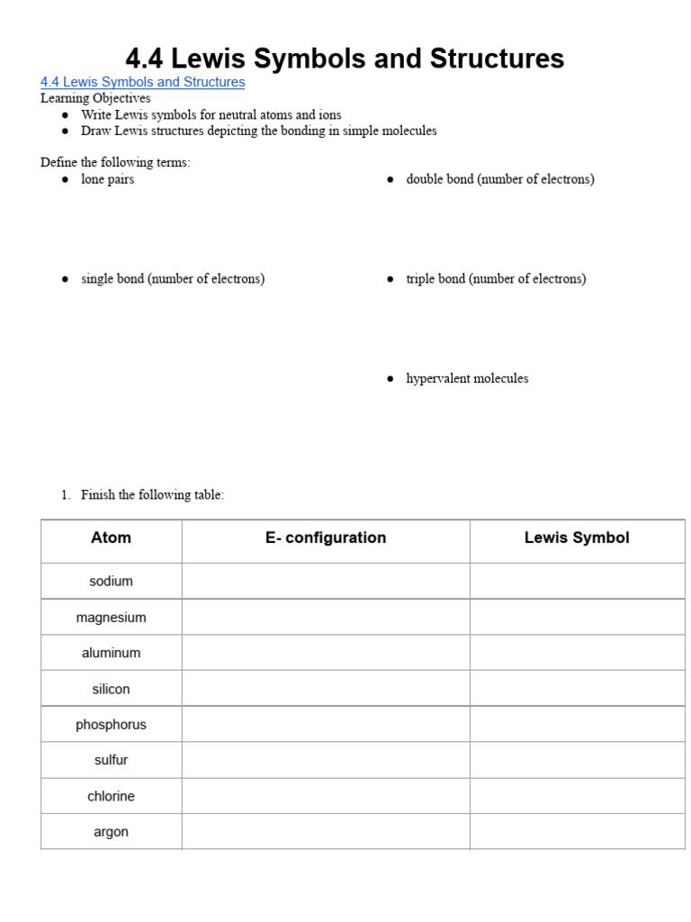Lewis Structures and Hypervalent Molecules | PDF