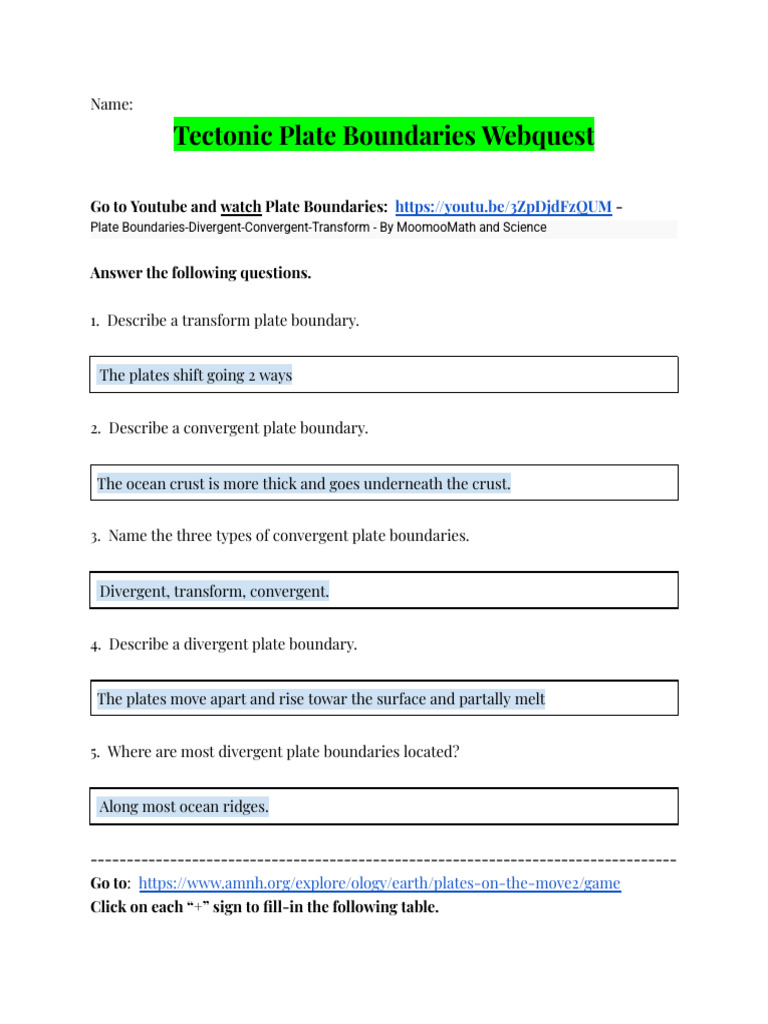 Tectonic Plate Boundaries Overview | PDF | Volcano | Plate Tectonics