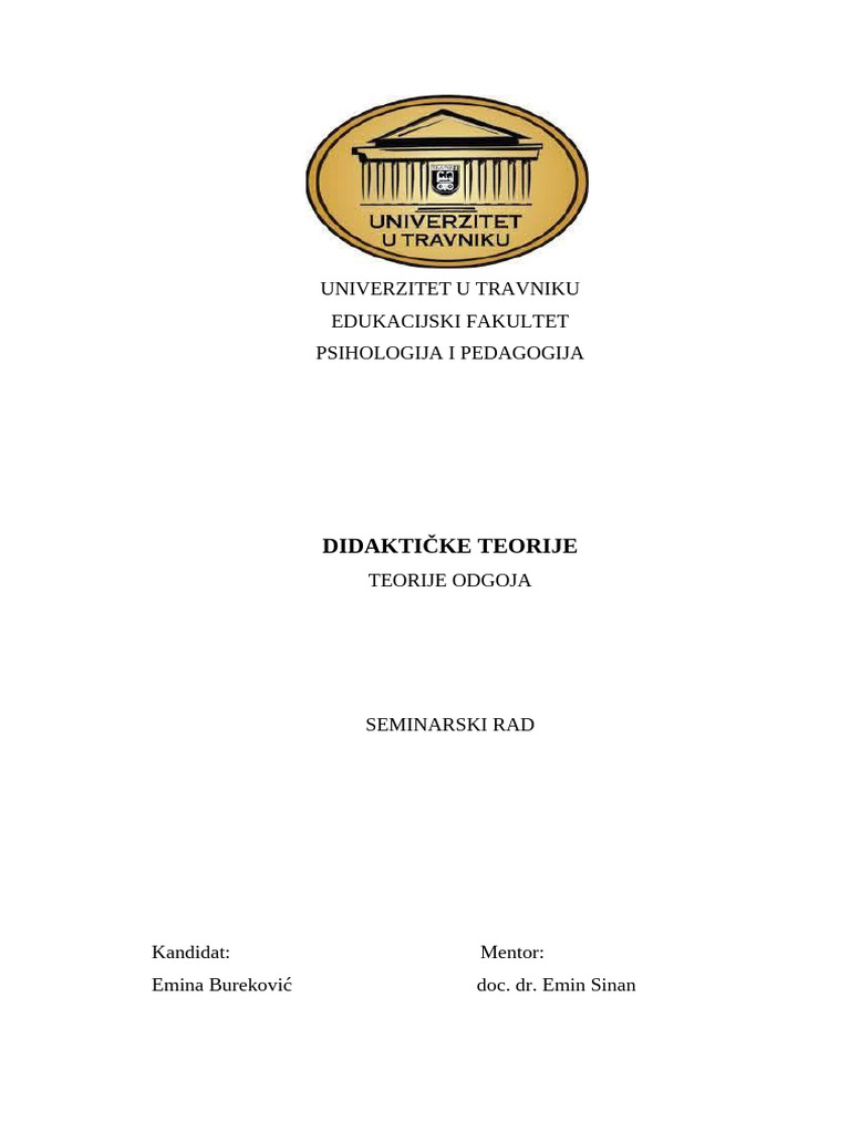 Didakticke Teorije | PDF