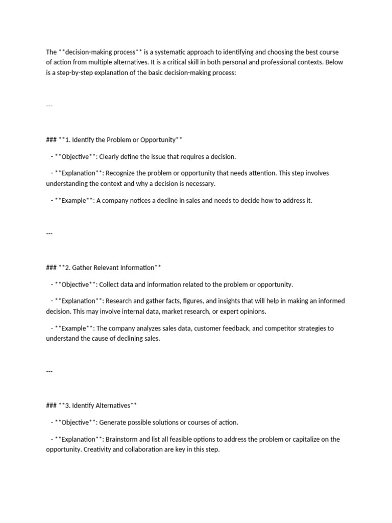 The - Decision Making Process | PDF | Decision Making | Evaluation